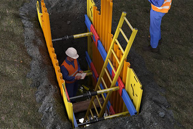 Lightweight and easy to use trench shoring system for the construction ...